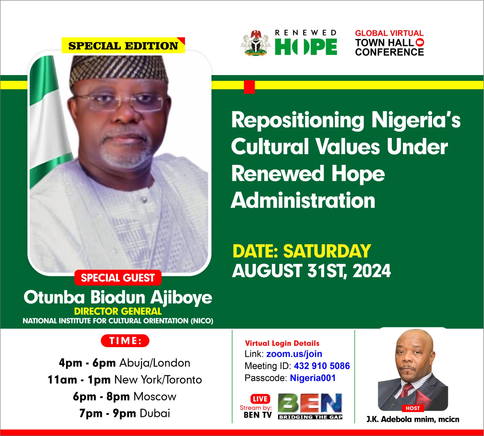 Renewed Hope Virtual Conference To Spotlight Nigeria’s Cultural Values ...